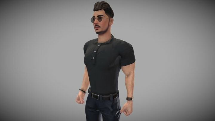 ArtStation - Muscular Stylized Man | Game ready & rigged | Game Assets