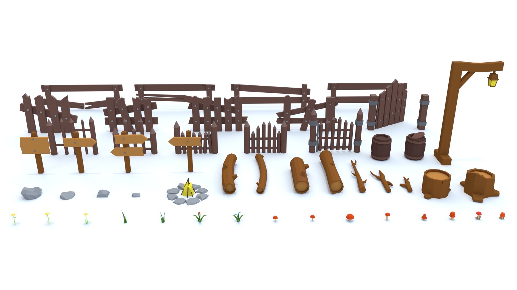 ArtStation - wooden Pack Cartoon-Low Poly | Game Assets