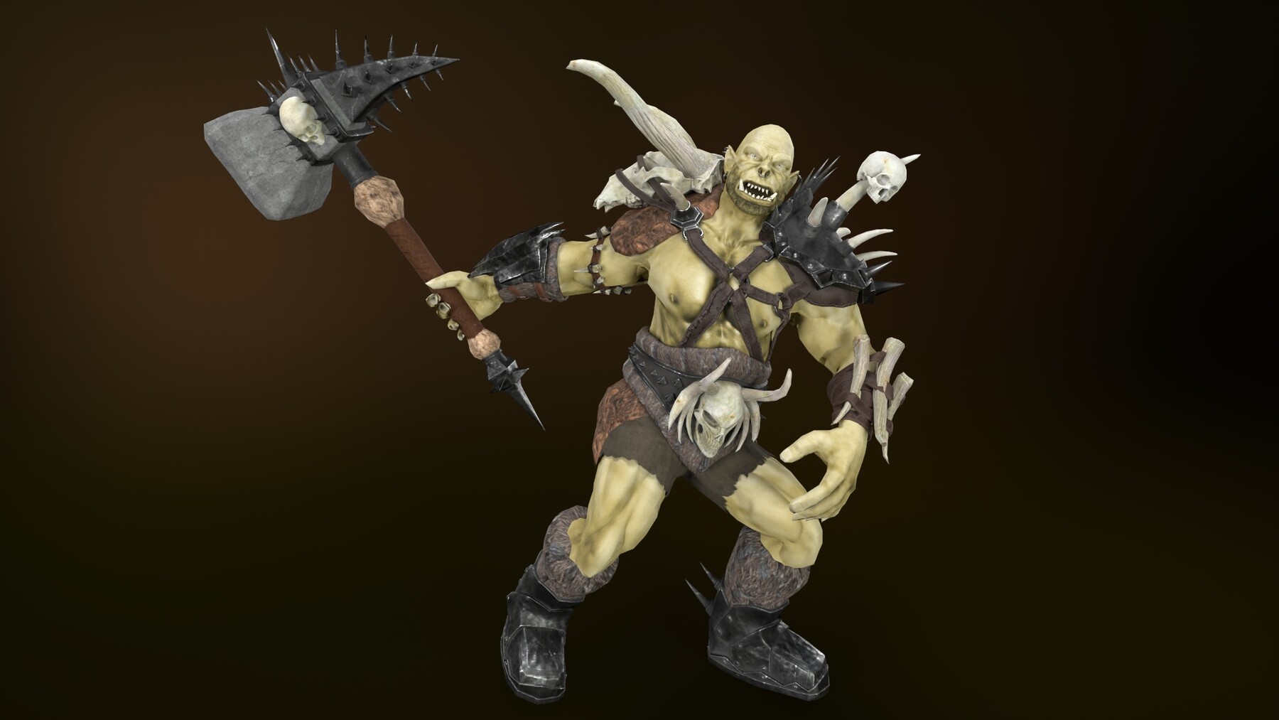 ArtStation - Character Orc Hammer Low-poly 3D model | Game Assets
