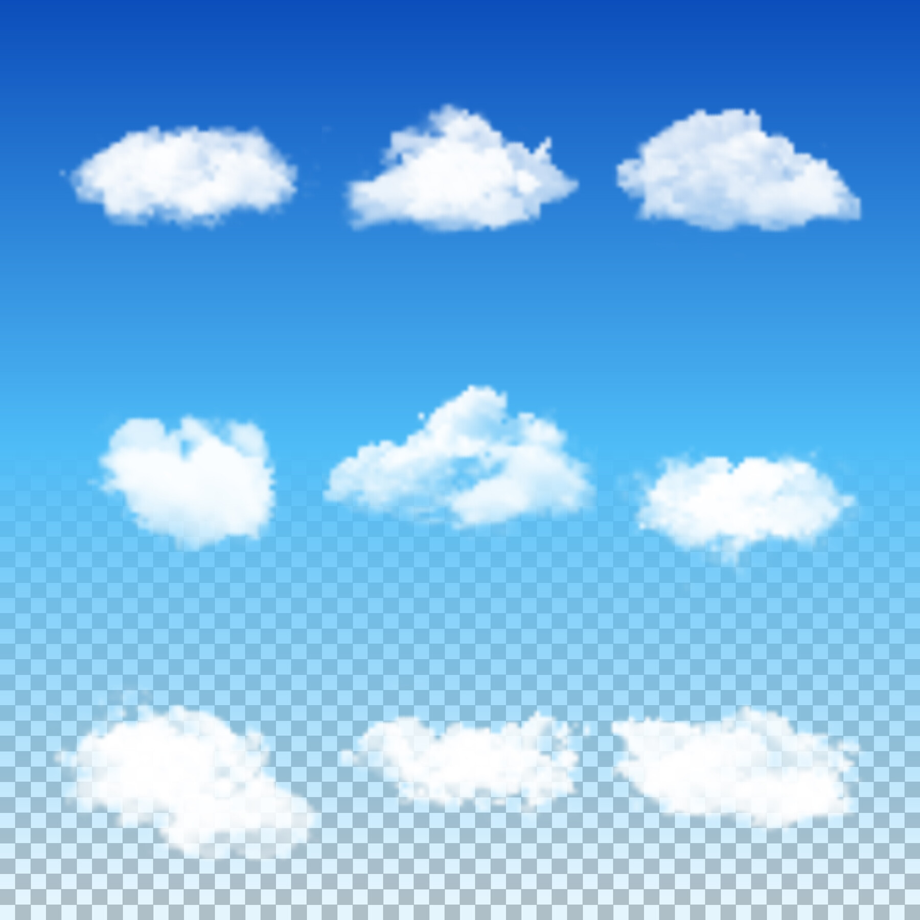 ArtStation - Realistic blue sky with clouds of various shape. Vector ...