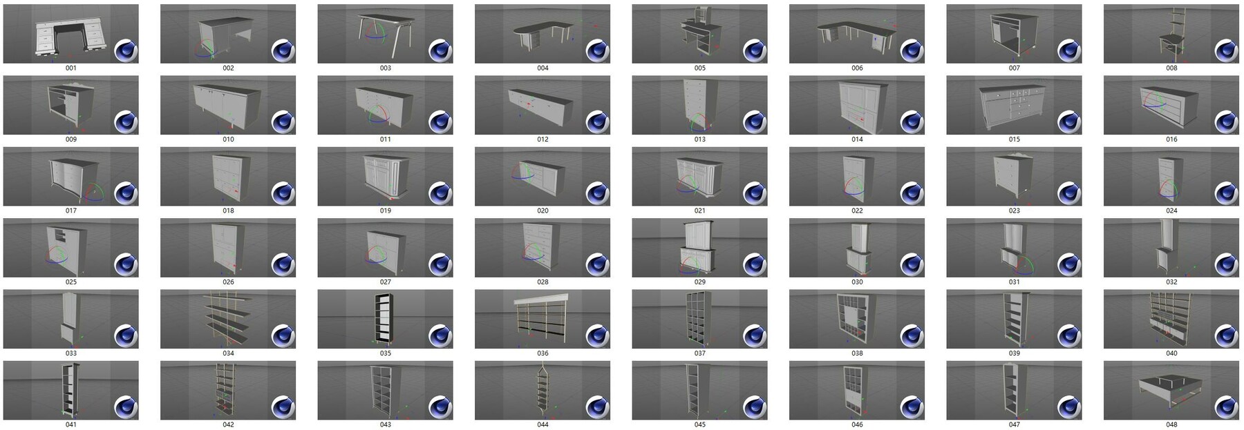 ArtStation - 124 C4D furniture models C4D files | Resources