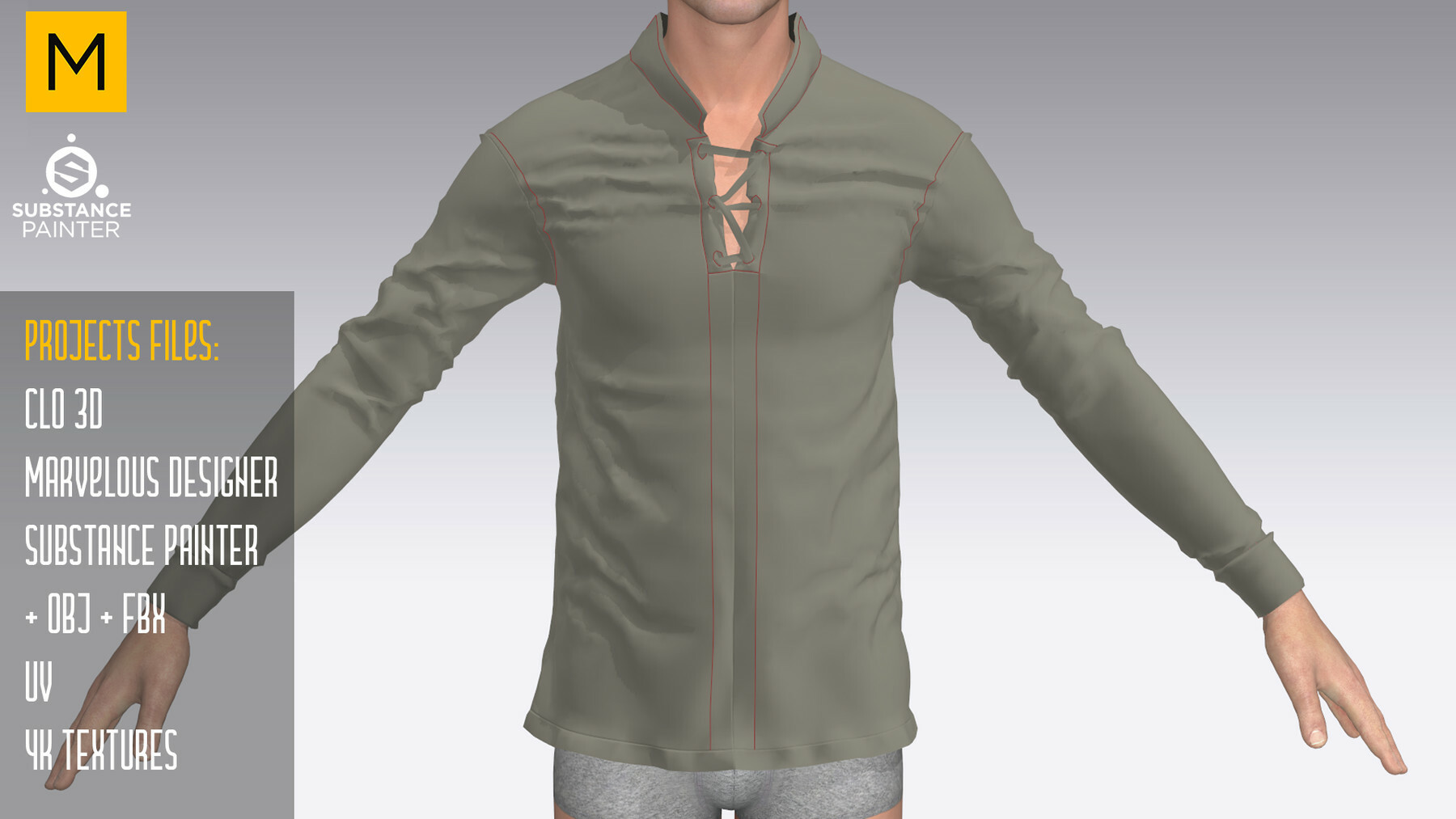 ArtStation - Medieval Shirt. CLO 3D & Marvelous & Substance projects ...