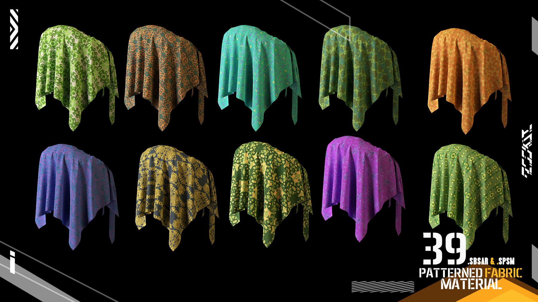 ArtStation - 39 patterned fabric material(vol.2) _ .sbsar & .spsm ...