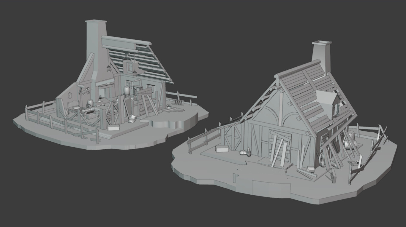 Gargi Roy - Abandoned Medieval Cabin 3D Model