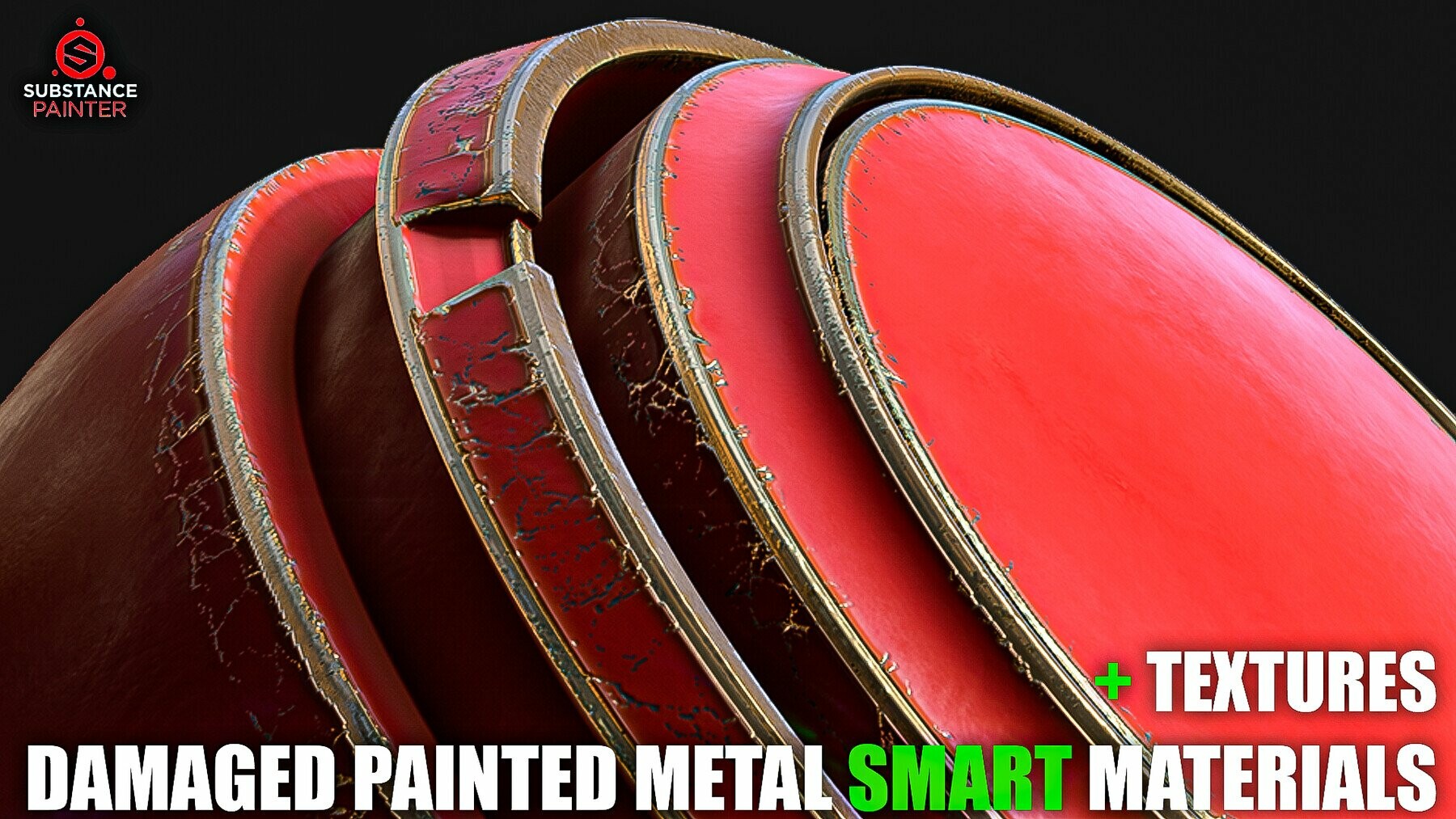 ArtStation - Damaged Painted Metal Smart Materials (Substance Painter ...