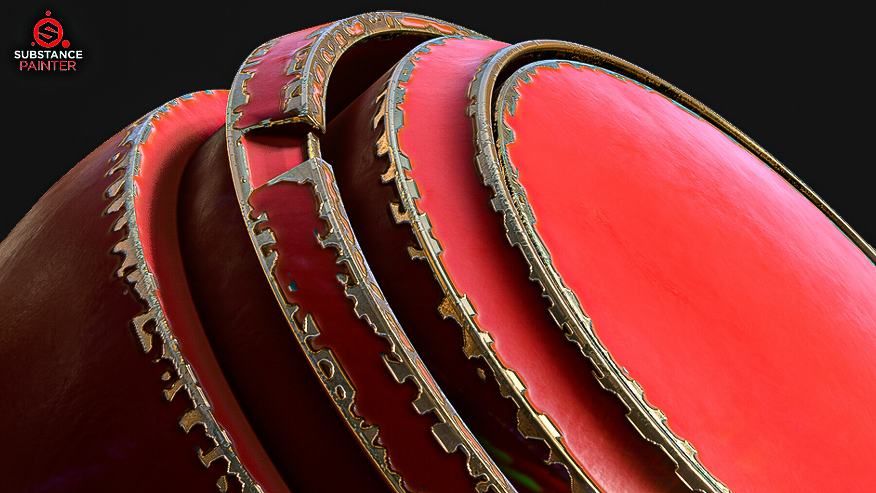 ArtStation - Damaged Painted Metal Smart Materials (Substance Painter ...