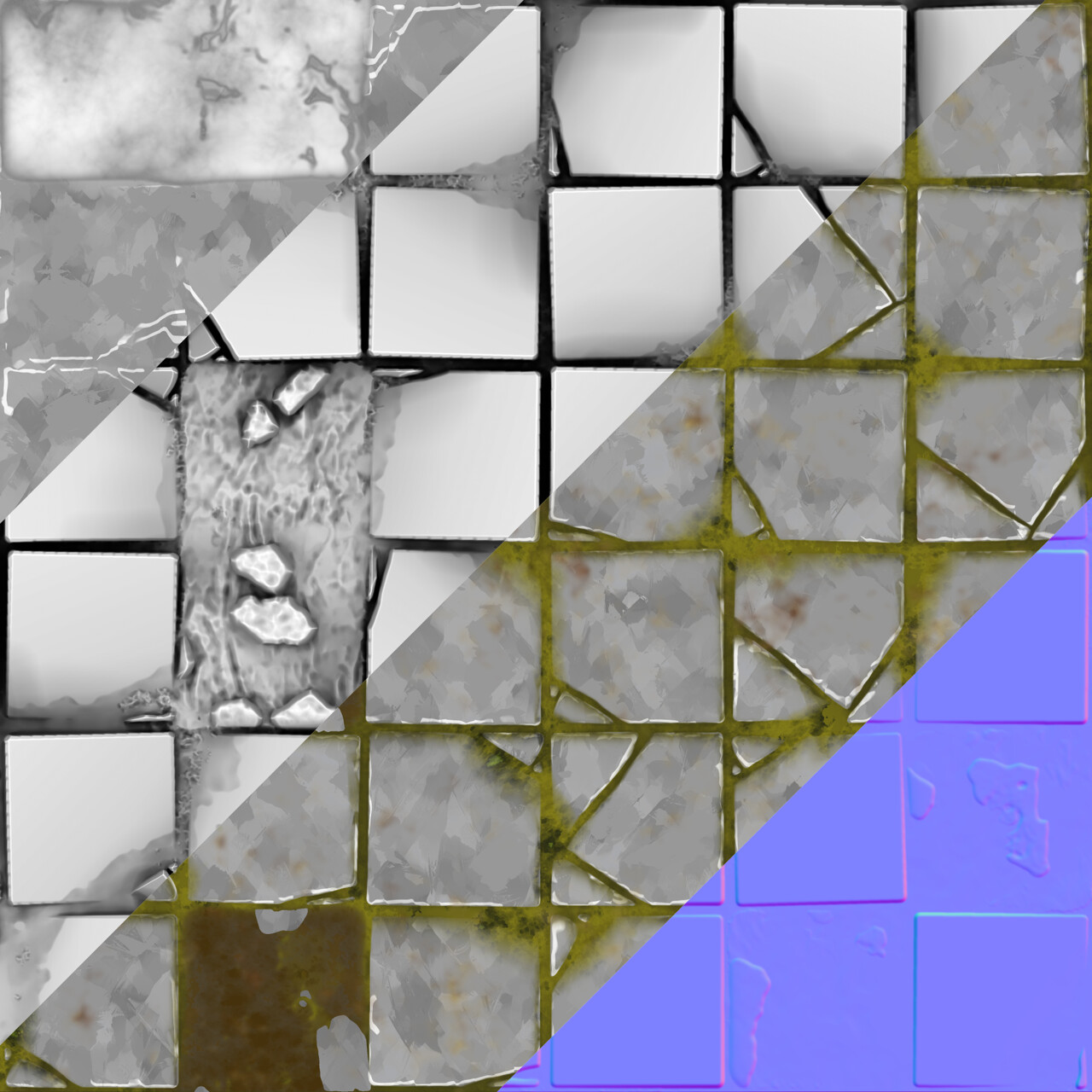 ArtStation - Broken Tiles—Substance Designer | Game Assets