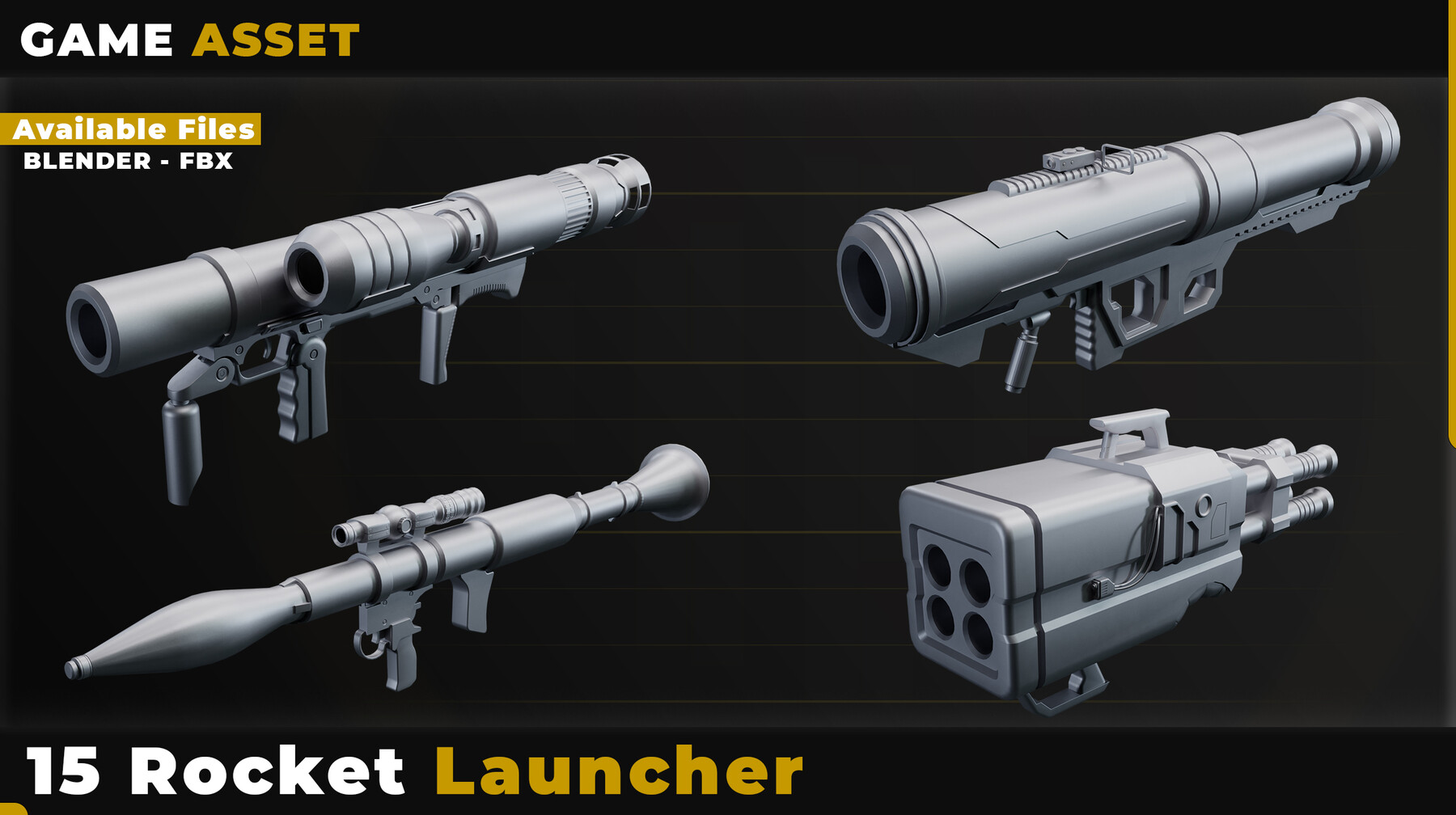 ArtStation - 15 Rocket Launcher 3DModel | Game Assets