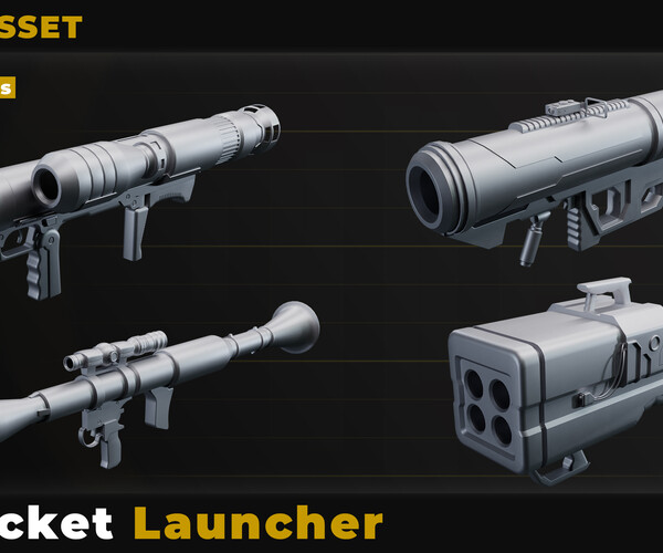 ArtStation - 15 Rocket Launcher 3DModel | Game Assets