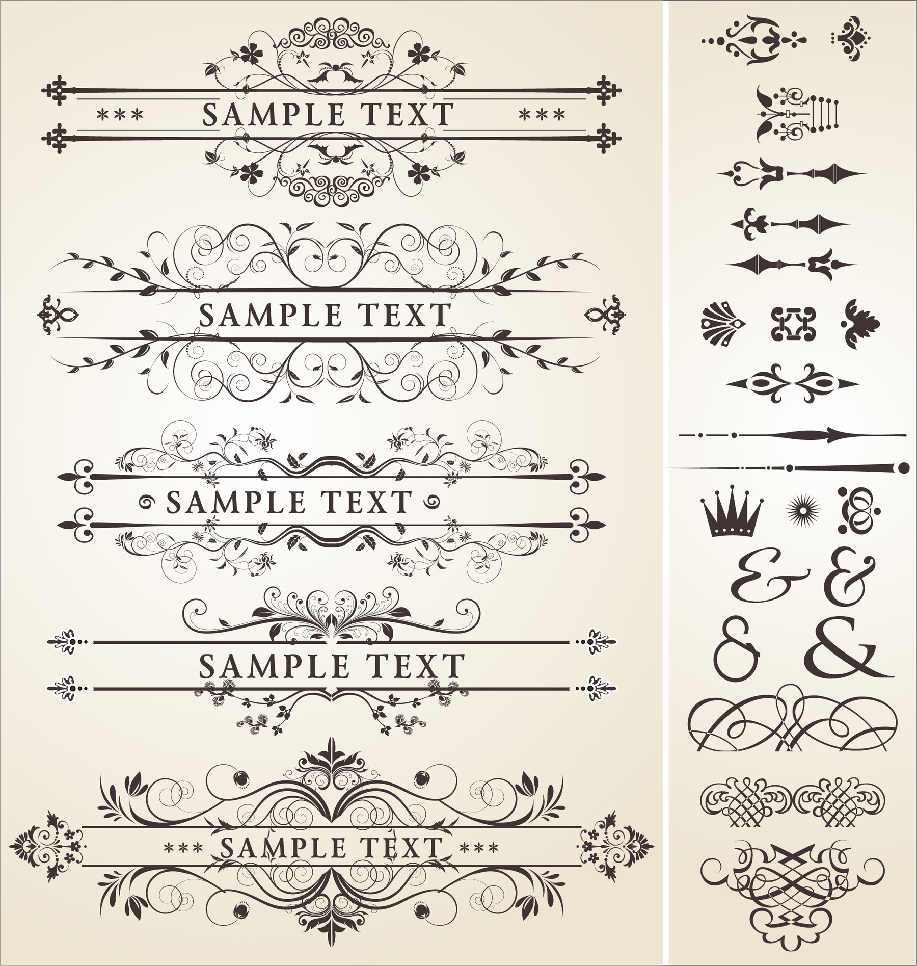 ArtStation - Calligraphic elements Vector Set | Artworks
