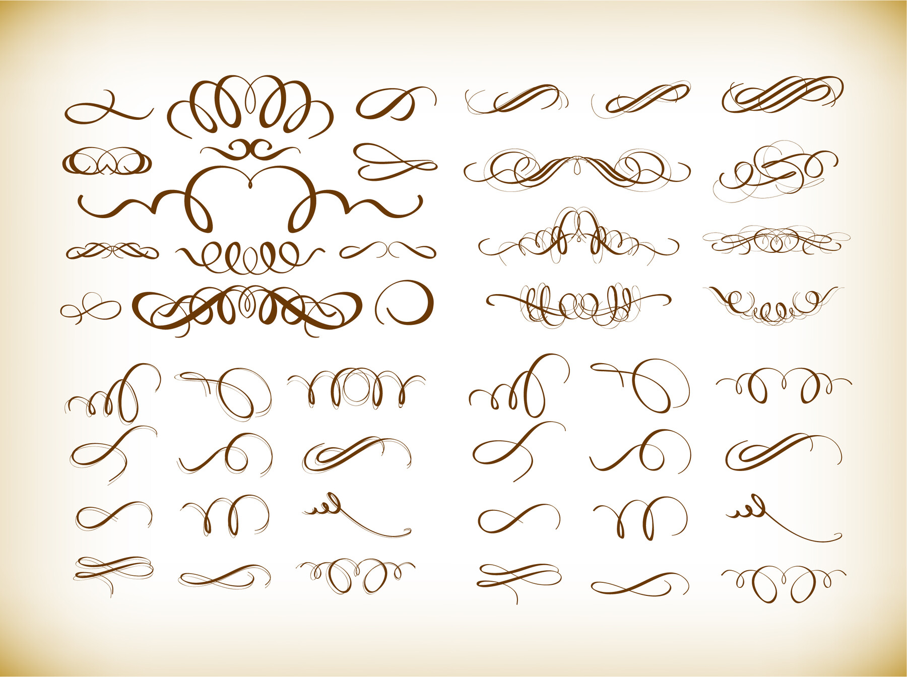 ArtStation - Decorative Calligraphic Elements Vector Graphics Set ...