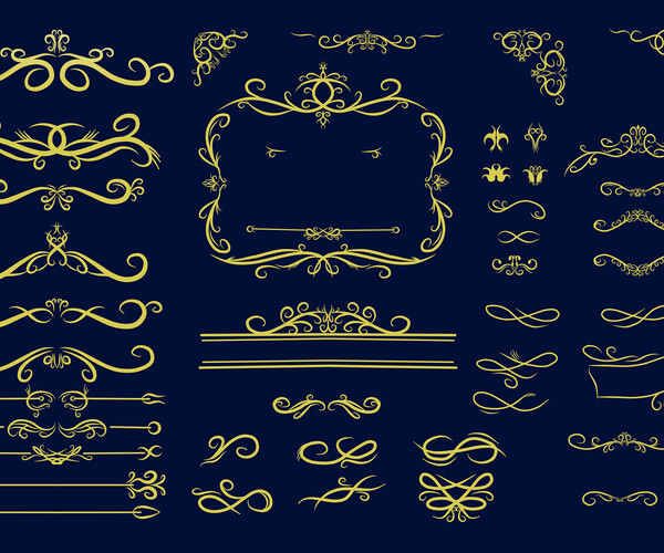 ArtStation - Decorative Elements Vector Graphics Set | Artworks