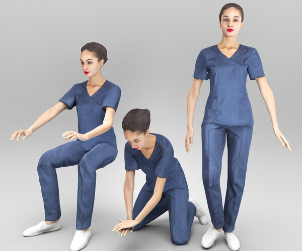 ArtStation - Animated medical nurse 352 | Game Assets