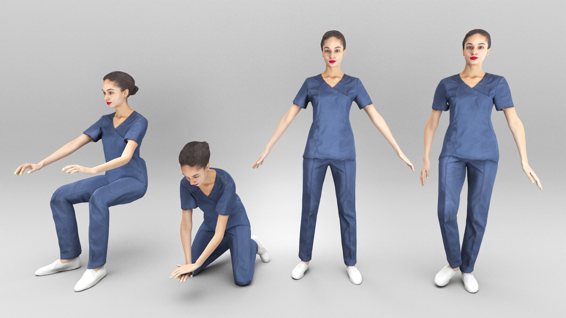 ArtStation - Animated medical nurse 352 | Game Assets