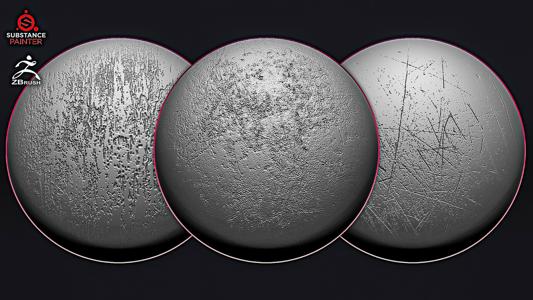 ArtStation - 50 Grunge Alphas for Substance Painter, ZBrush | Brushes