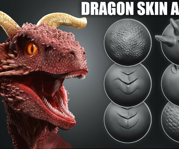 ArtStation - ZBrush Dragon Skin Alphas and VDM Brush | Brushes