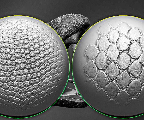 ArtStation - Reptile Skin Alphas for ZBrush | Brushes