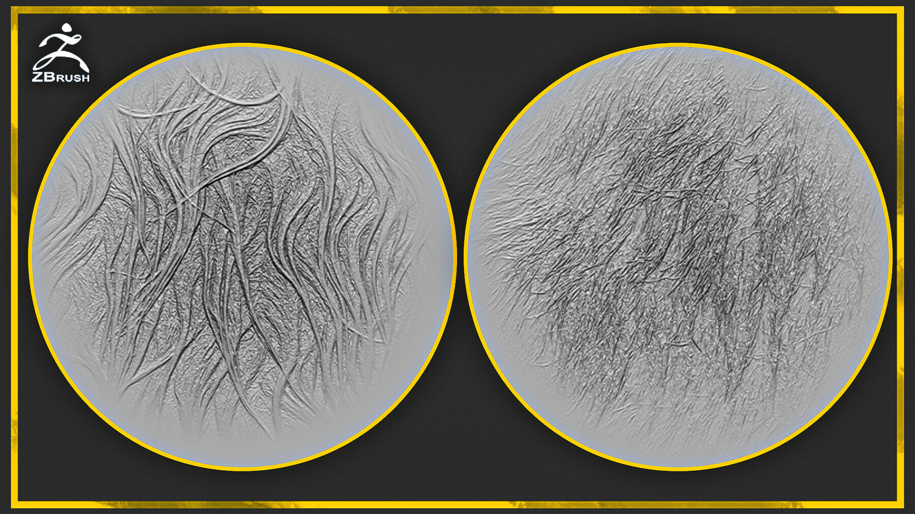 ArtStation - 20 Fur and Hair Alphas for ZBrush | Brushes