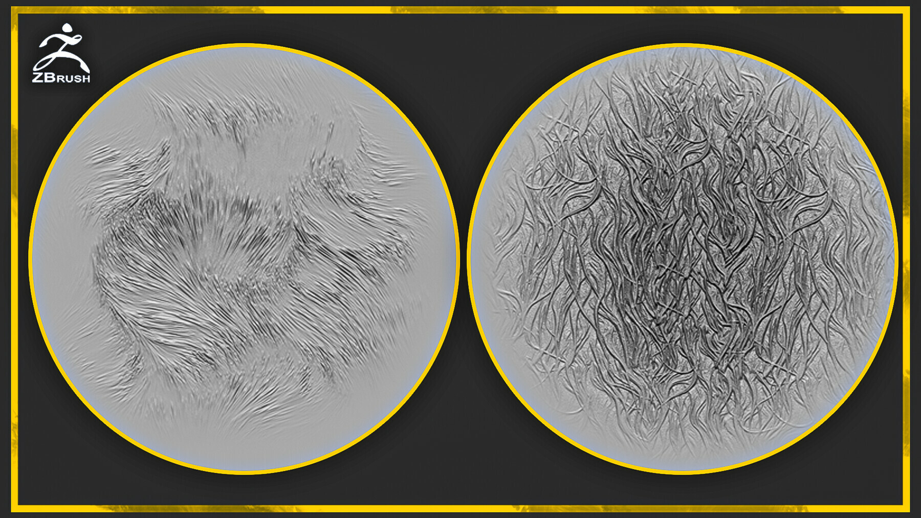 ArtStation - 20 Fur and Hair Alphas for ZBrush | Brushes