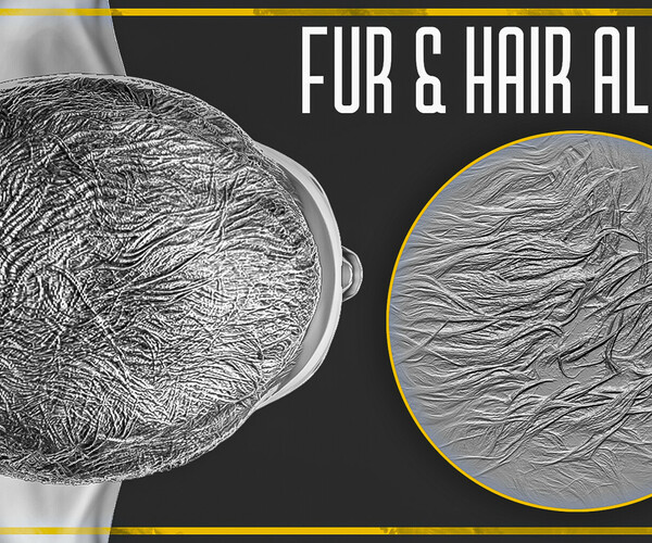 ArtStation - 20 Fur and Hair Alphas for ZBrush | Brushes