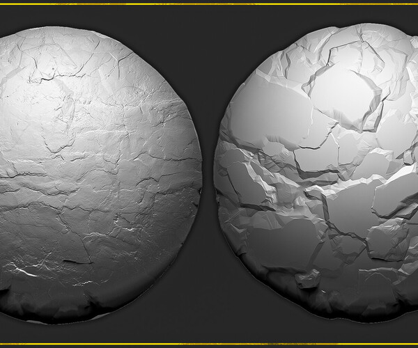 ArtStation - 20 Rock Tileable Alphas (ZBrush, Substance) | Brushes