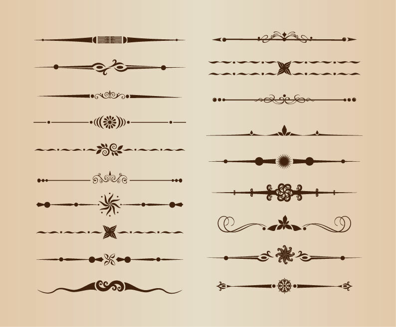 ArtStation - Set of Divider Ornamental Rule Line Design Elements Vector ...