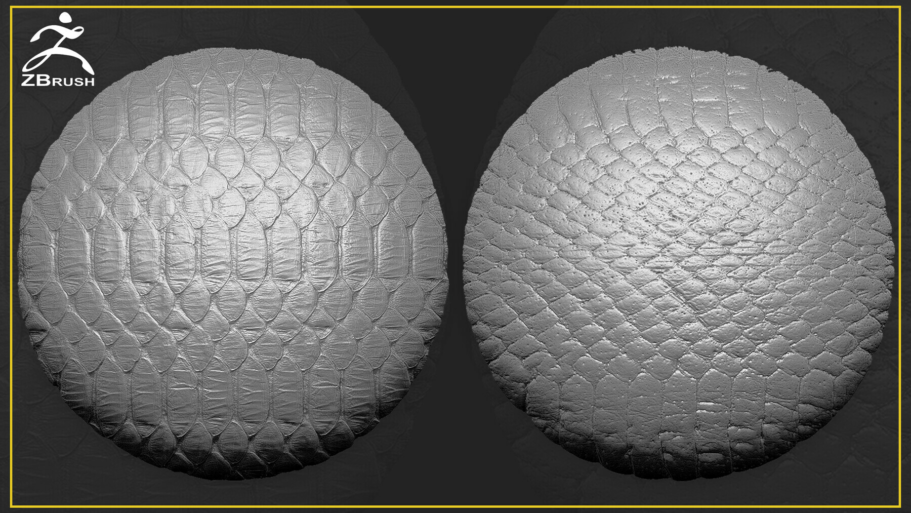 ArtStation - Reptile Skin Alphas Tileable (ZBrush, 2K) | Brushes