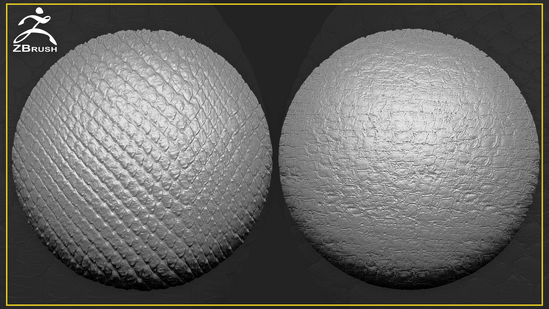 ArtStation - Reptile Skin Alphas Tileable (ZBrush, 2K) | Brushes