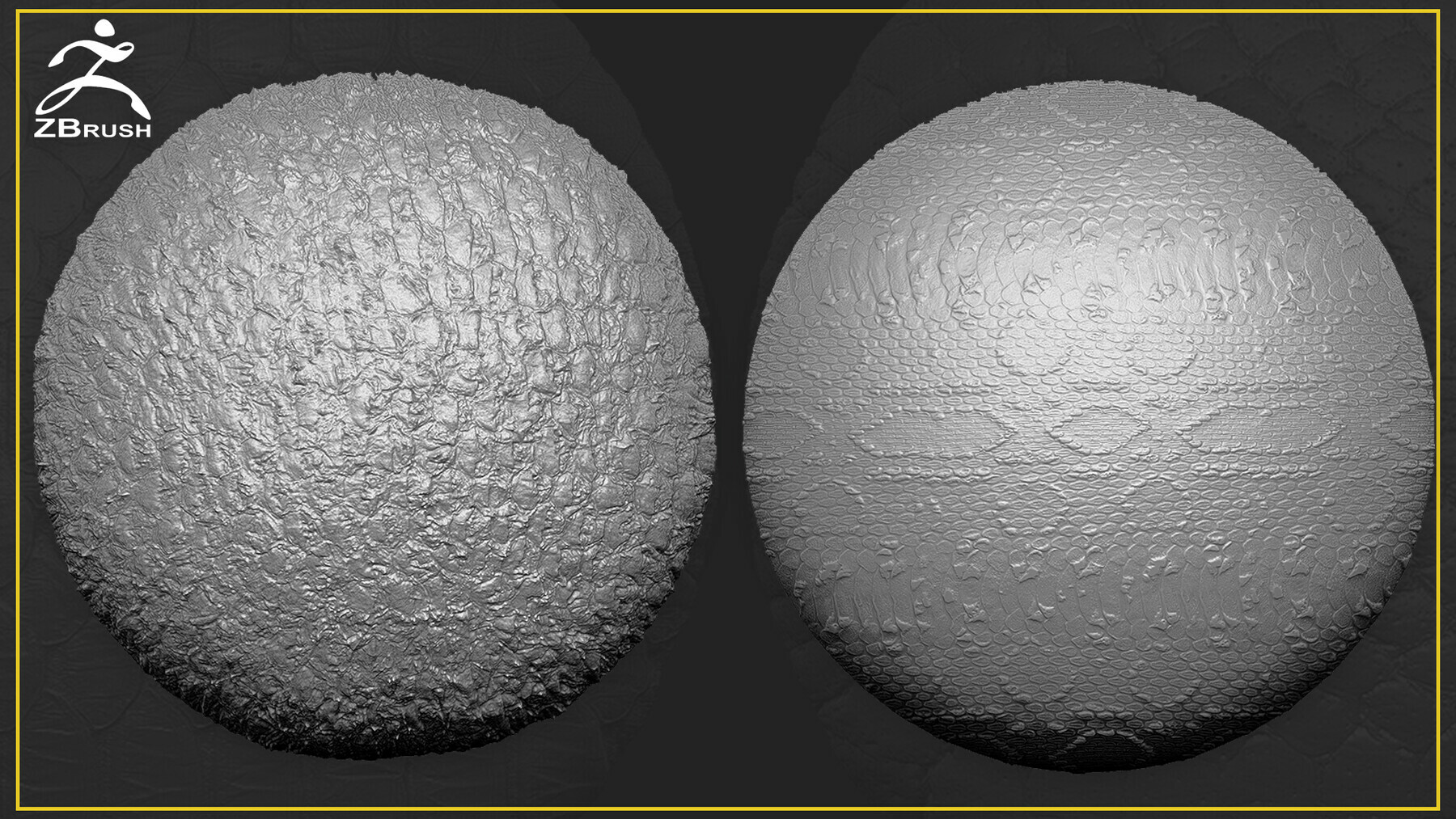 ArtStation - Reptile Skin Alphas Tileable (ZBrush, 2K) | Brushes