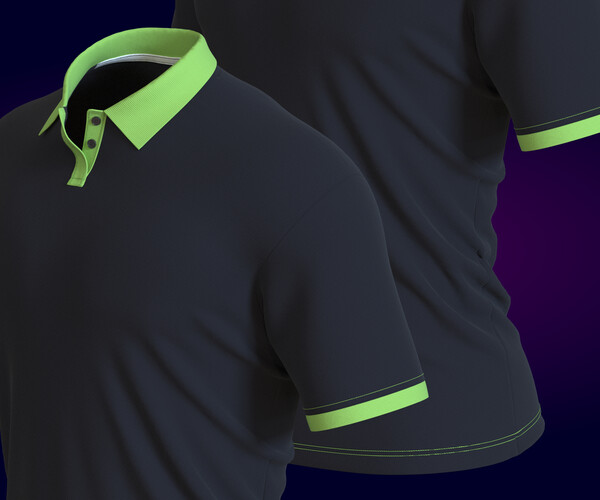 ArtStation - Men's Polo Shirt | Marvelous Designer | CLO3D project ...