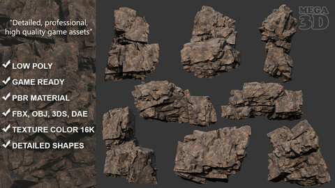 ArtStation - Sharp Rock 220419 - Ultra HD 16K Textures | Game Assets
