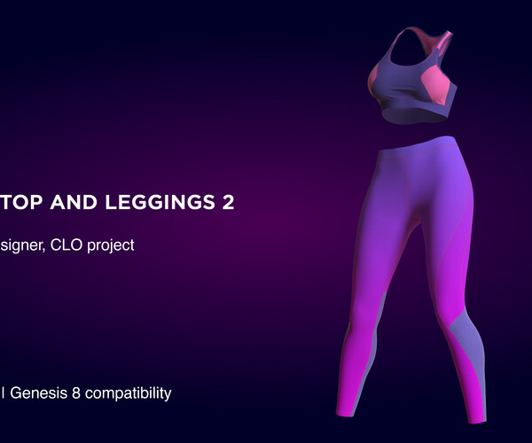 ArtStation - Fitness Top and leggings 2 | Marvelous Designer | CLO3D ...