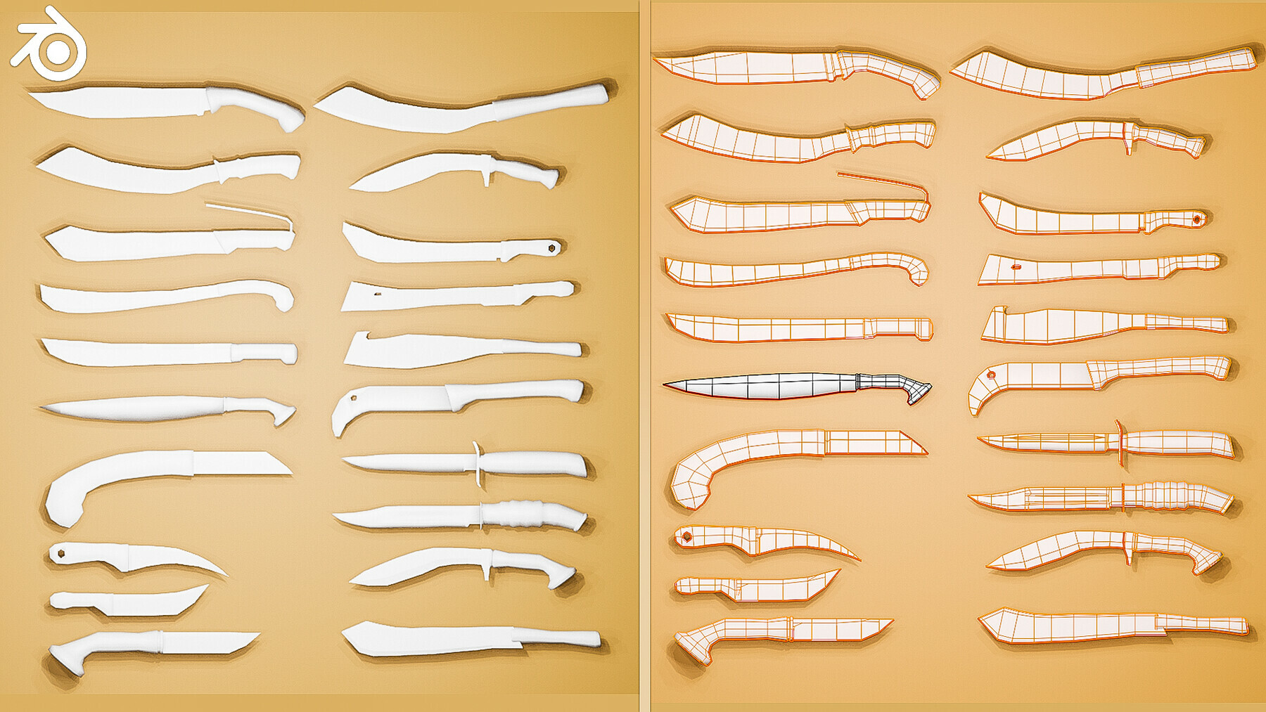 ArtStation - Knives Base Models - Low Poly | Resources