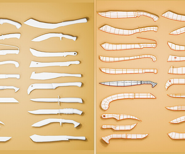 ArtStation - Knives Base Models - Low Poly | Resources