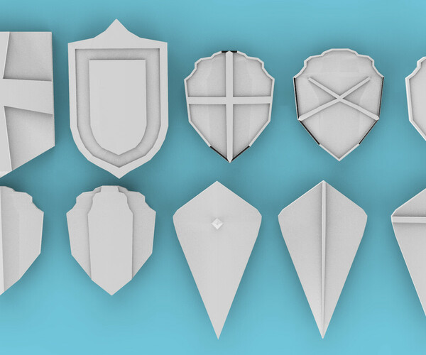ArtStation - 41 Medieval Shield Base Meshes (Models) | Resources