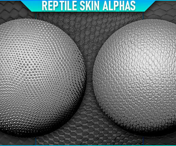 ArtStation - Reptile Skin Alphas Tileable vol. 3 (ZBrush, 2K) | Brushes