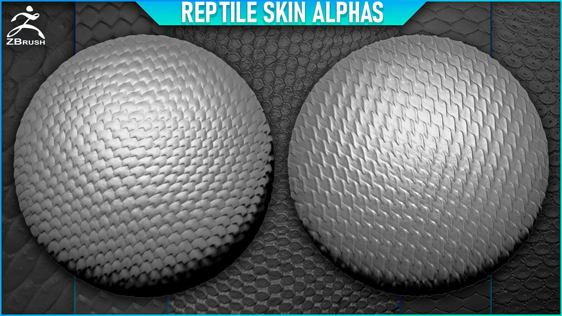 ArtStation - Reptile Skin Alphas Tileable vol. 3 (ZBrush, 2K) | Brushes
