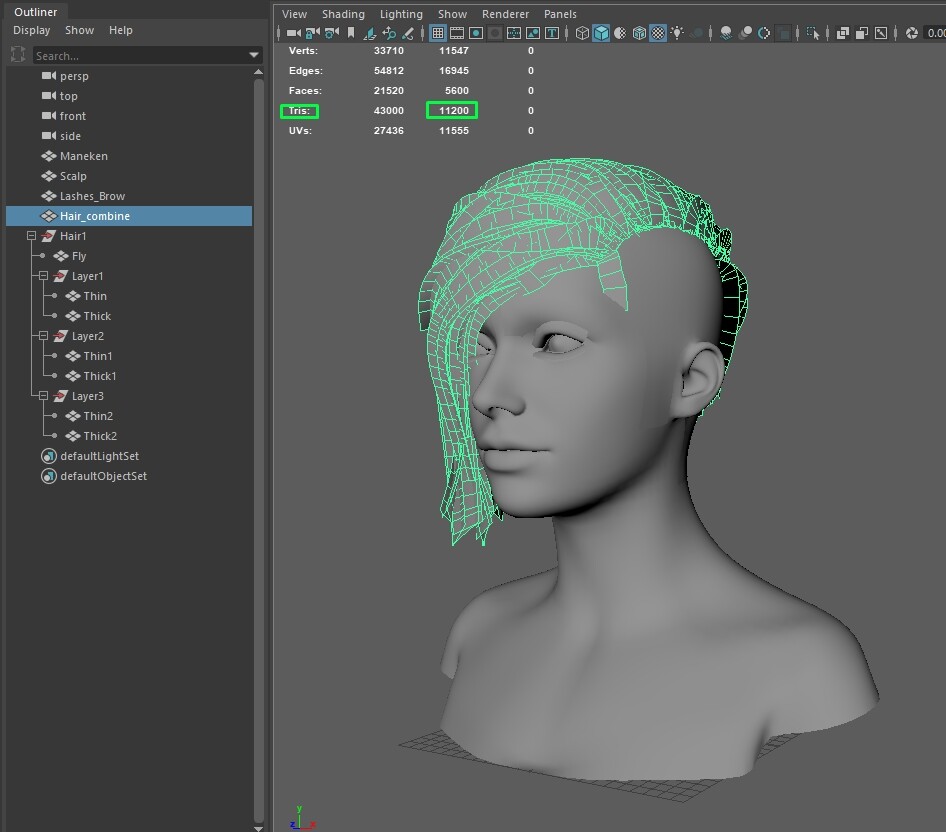 ArtStation - Low Poly Cards Game-ready Undercut Hairstyle | Game Assets