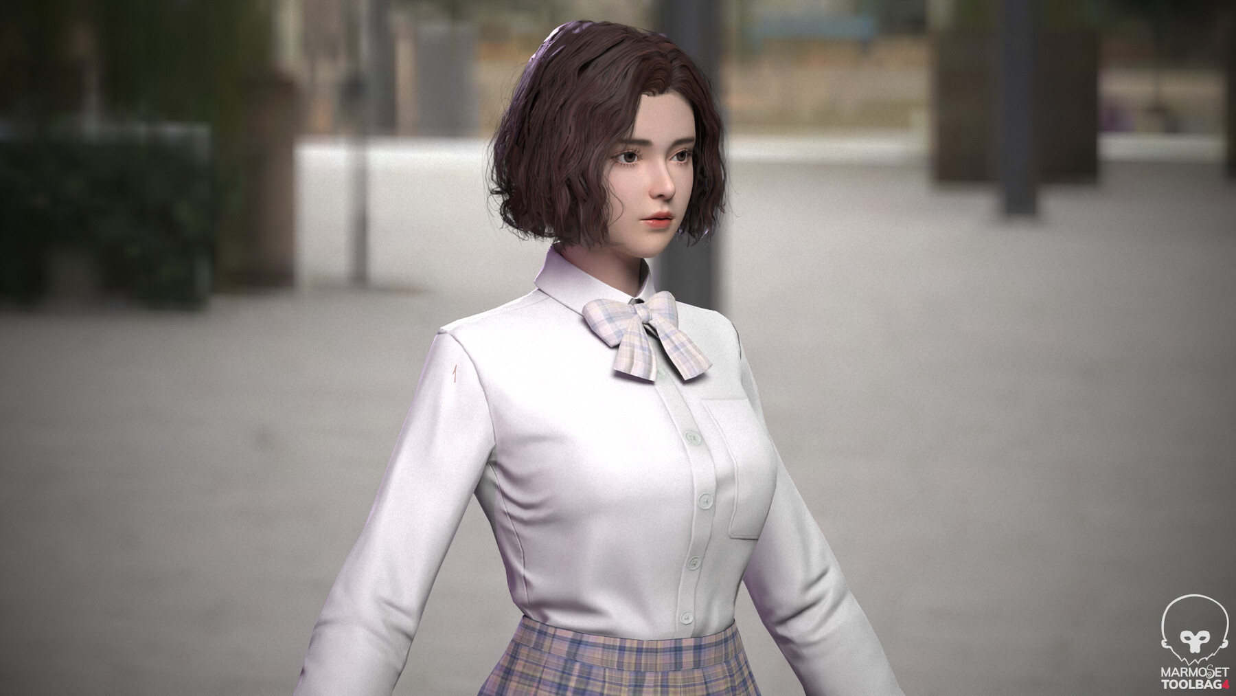 ArtStation - japanese student JK uniform suit VR / AR / low-poly 3d ...