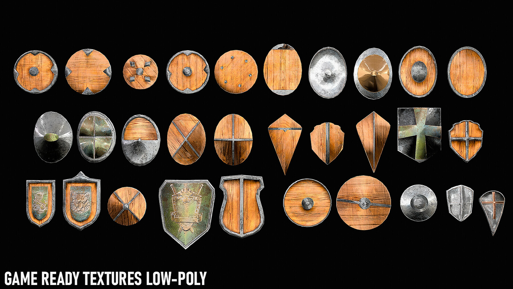 ArtStation - 30 Shield Models Game-Ready | Game Assets