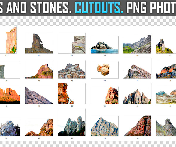 ArtStation - Rocks and Stones Cutouts - PNG Photo Pack | Resources