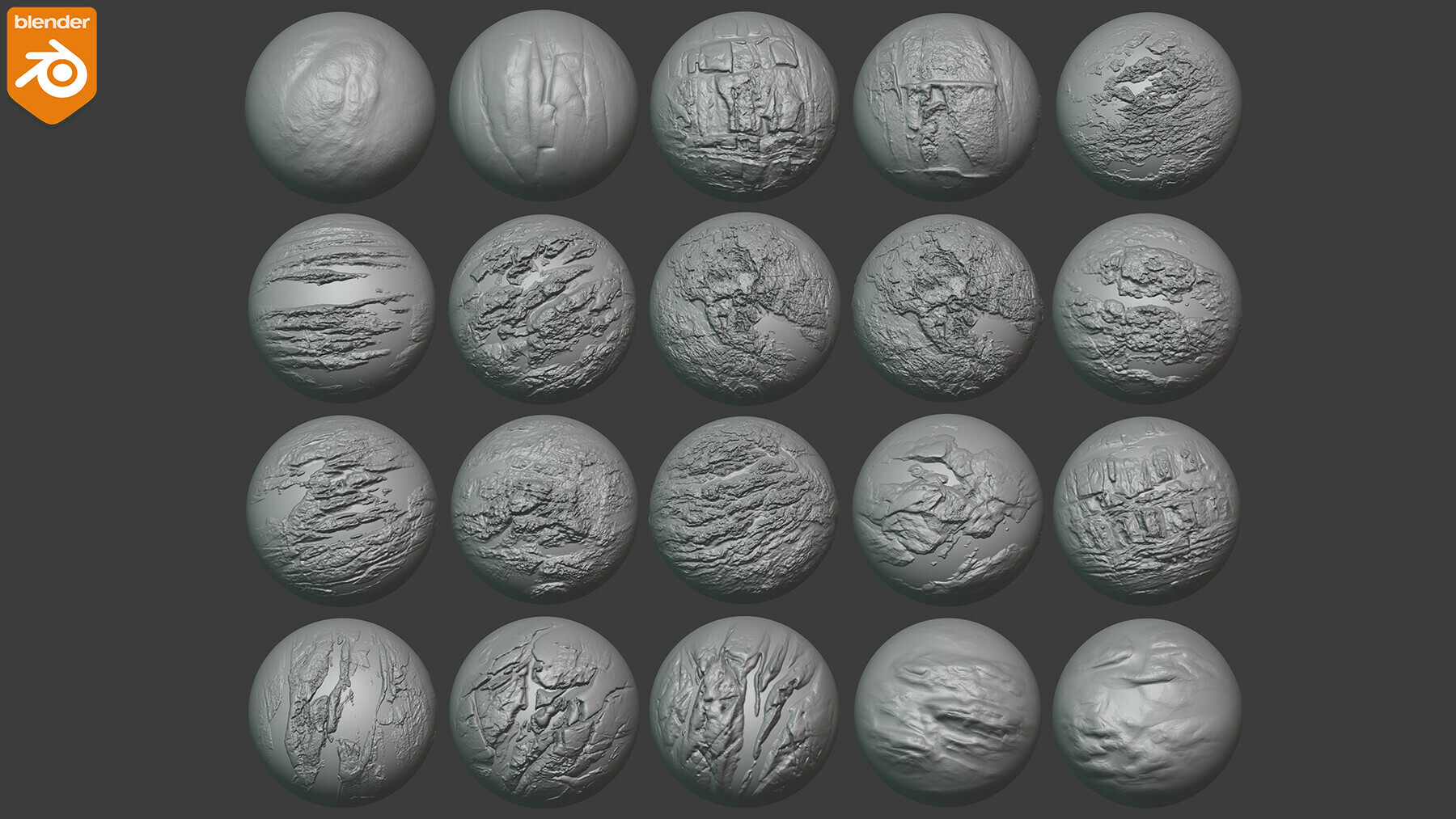 ArtStation - Rock And Stone Brushes For Blender. Asset Browser. | Brushes