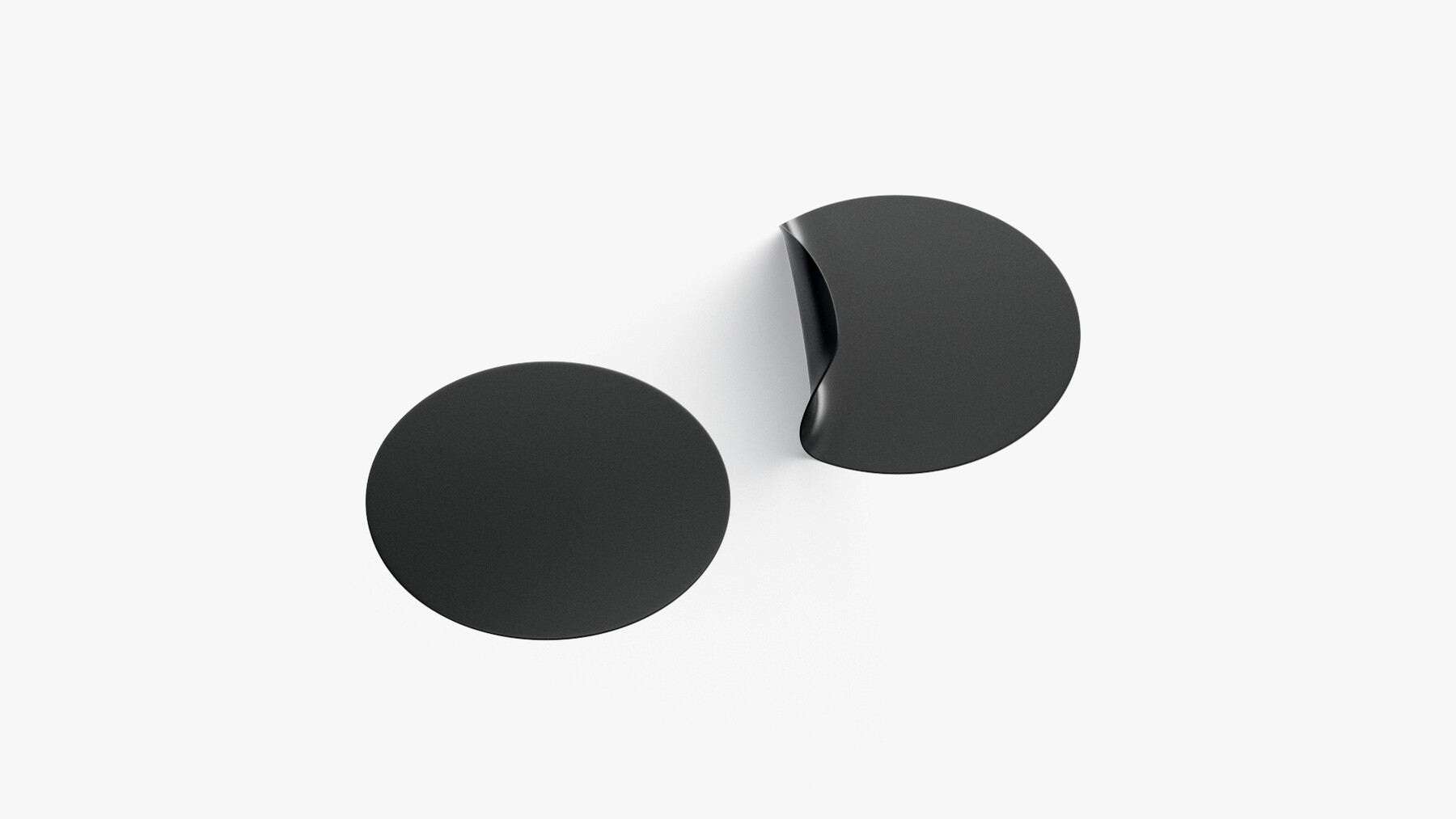 ArtStation - Two Black Round Stickers - smooth and curved sticky labels ...