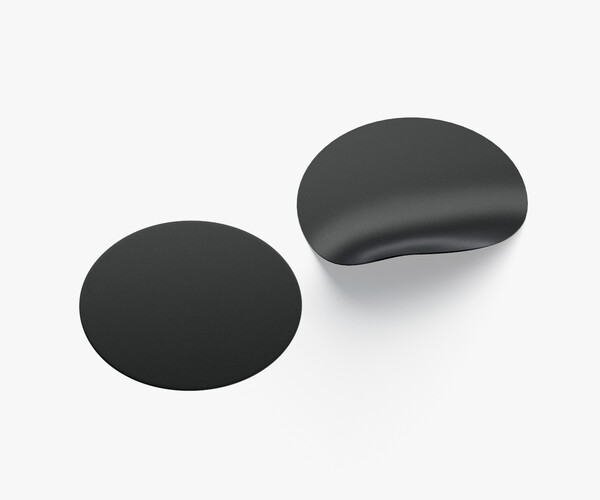 ArtStation - Two Black Round Stickers - smooth and bended adhesive ...