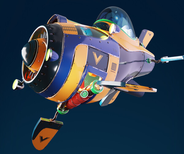 ArtStation - Humoro sci fi Aircraft game ready high poly and low poly ...