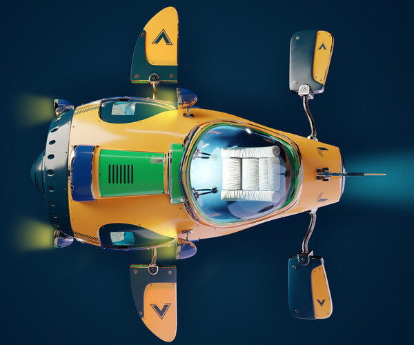 ArtStation - Humoro sci fi Aircraft game ready high poly and low poly ...