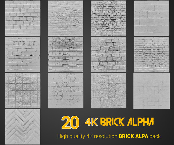 ArtStation - Brick Alpha Pack | 4K | Brushes