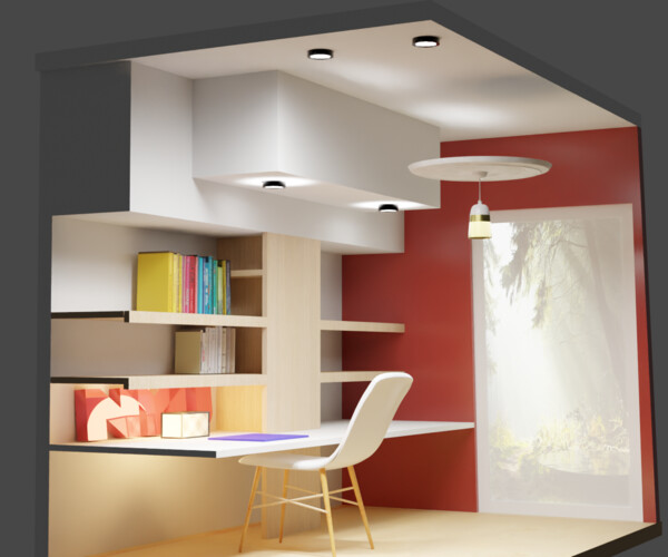 ArtStation - 3D Realistic Study Room | Game Assets