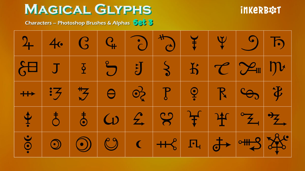 ArtStation - Magical Glyphs - Characters 3 | Photoshop Brushes and ...