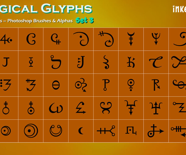 ArtStation - Magical Glyphs - Characters 3 | Photoshop Brushes and ...